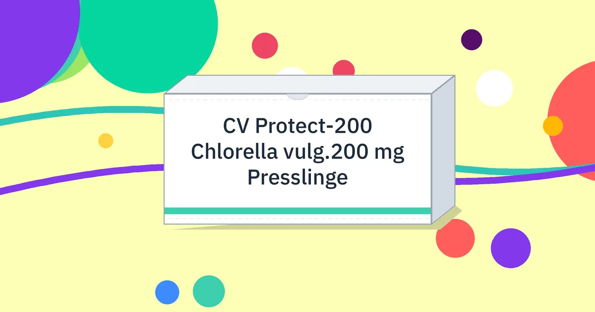 Symbolbild: Packung mit der Aufschrift CV Protect-200 Chlorella vulg.200 mg Presslinge (PZN 02754499) – Verfügbarkeit und Bezug in Apotheken in Frankfurt am Main