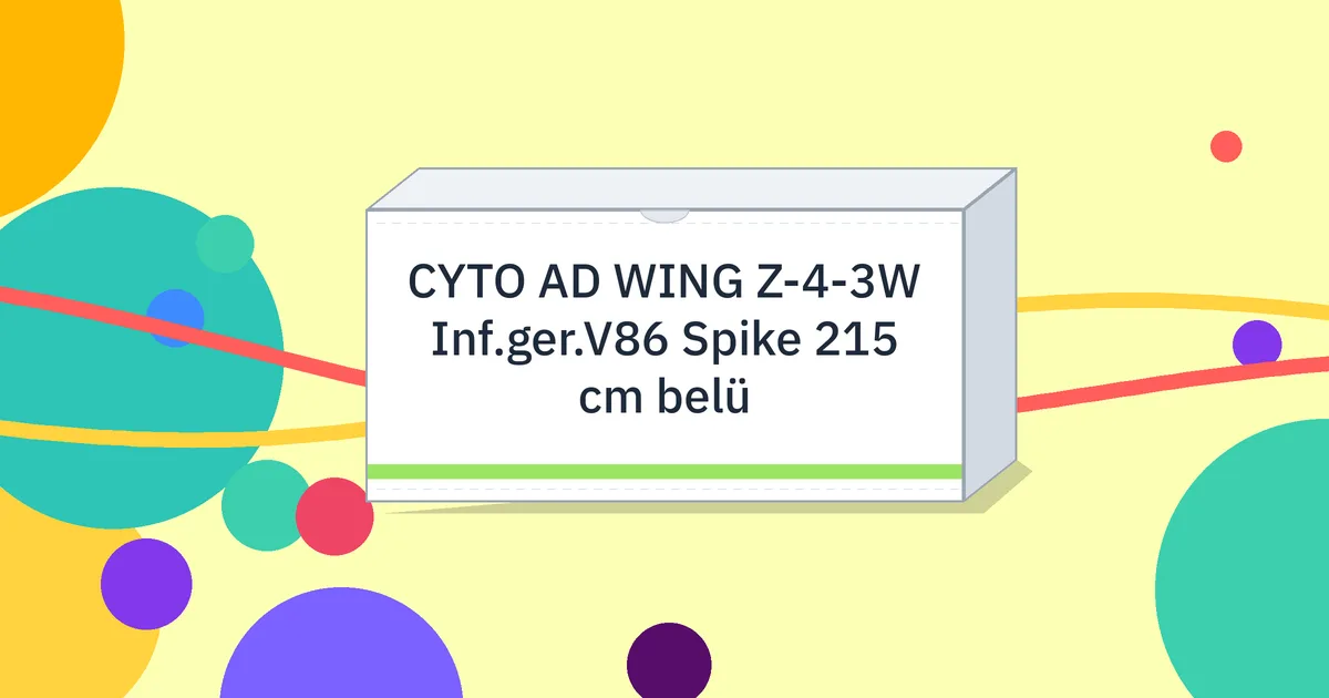 Symbolbild: Packung mit der Aufschrift CYTO AD WING Z-4-3W Inf.ger.V86 Spike 215 cm belü (PZN 16135794) – Verfügbarkeit und Bezug in Apotheken in Frankfurt am Main