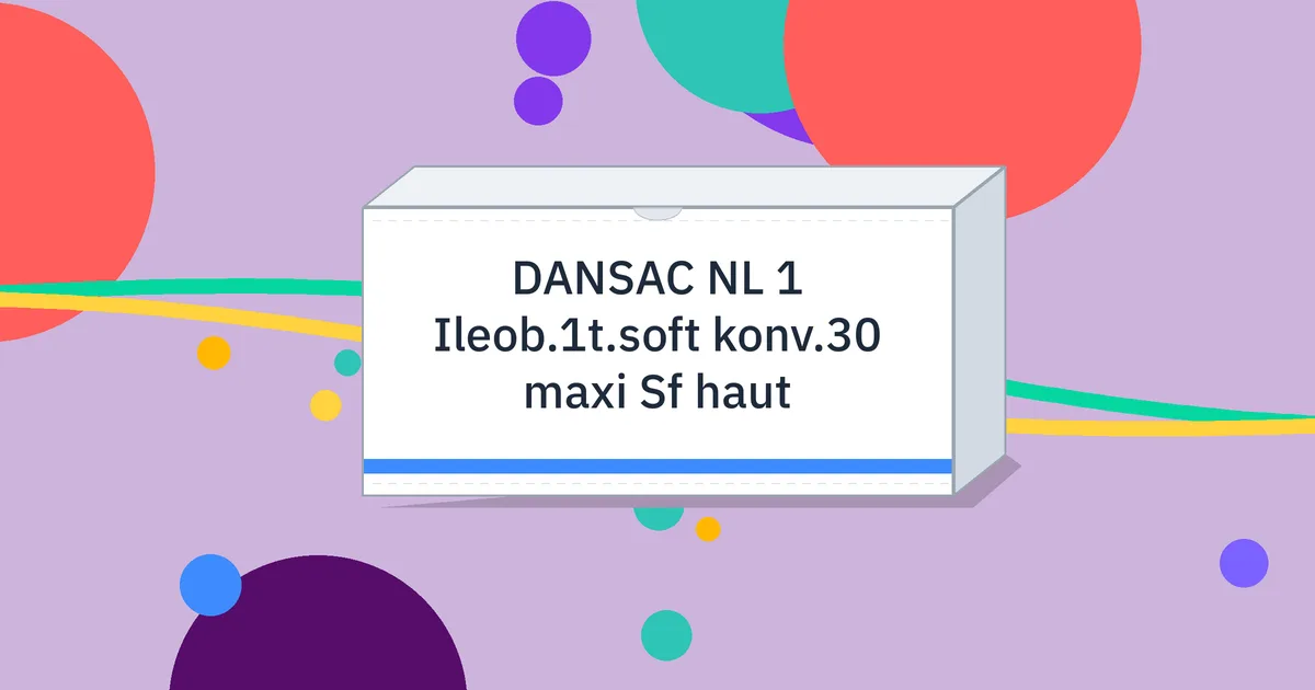 Symbolbild: Packung mit der Aufschrift DANSAC NL 1 Ileob.1t.soft konv.30 maxi Sf haut (PZN 11645533) – Verfügbarkeit und Bezug in Apotheken in Frankfurt am Main