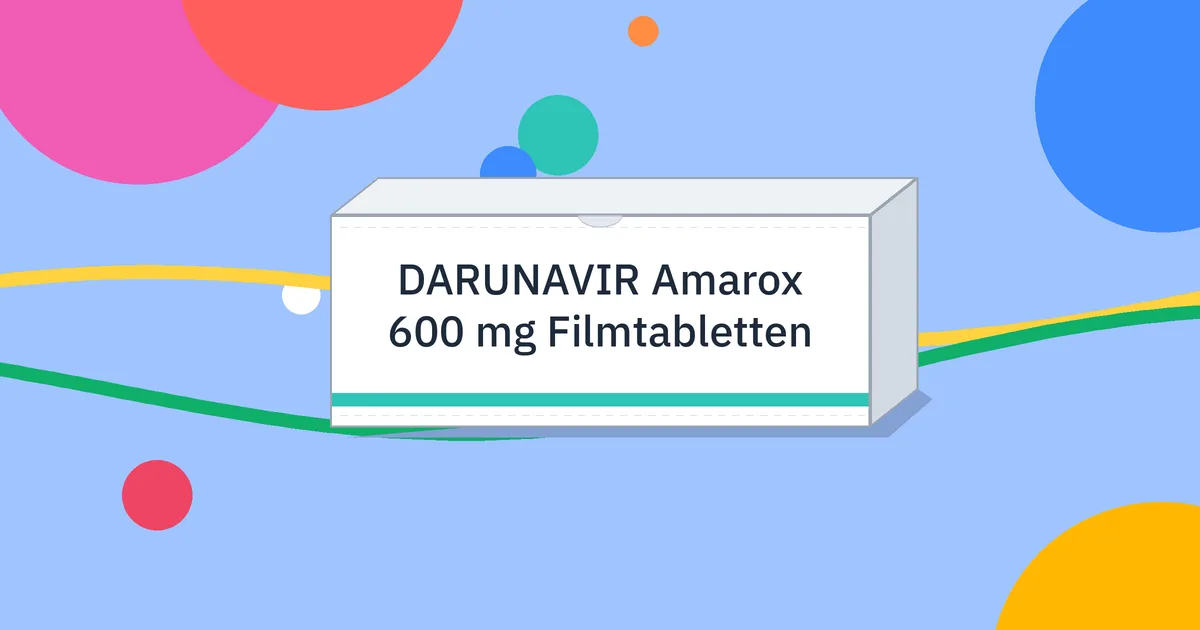 Symbolbild: Packung mit der Aufschrift DARUNAVIR Amarox 600 mg Filmtabletten (PZN 17201369) – Verfügbarkeit und Bezug in Apotheken in Frankfurt am Main
