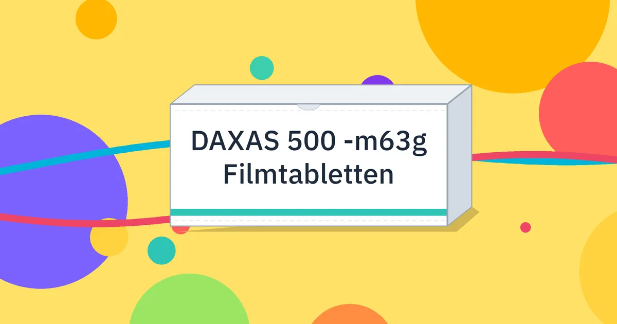 Symbolbild: Packung mit der Aufschrift DAXAS 500 -m63g Filmtabletten (PZN 06563655) – Verfügbarkeit und Bezug in Apotheken in Frankfurt am Main
