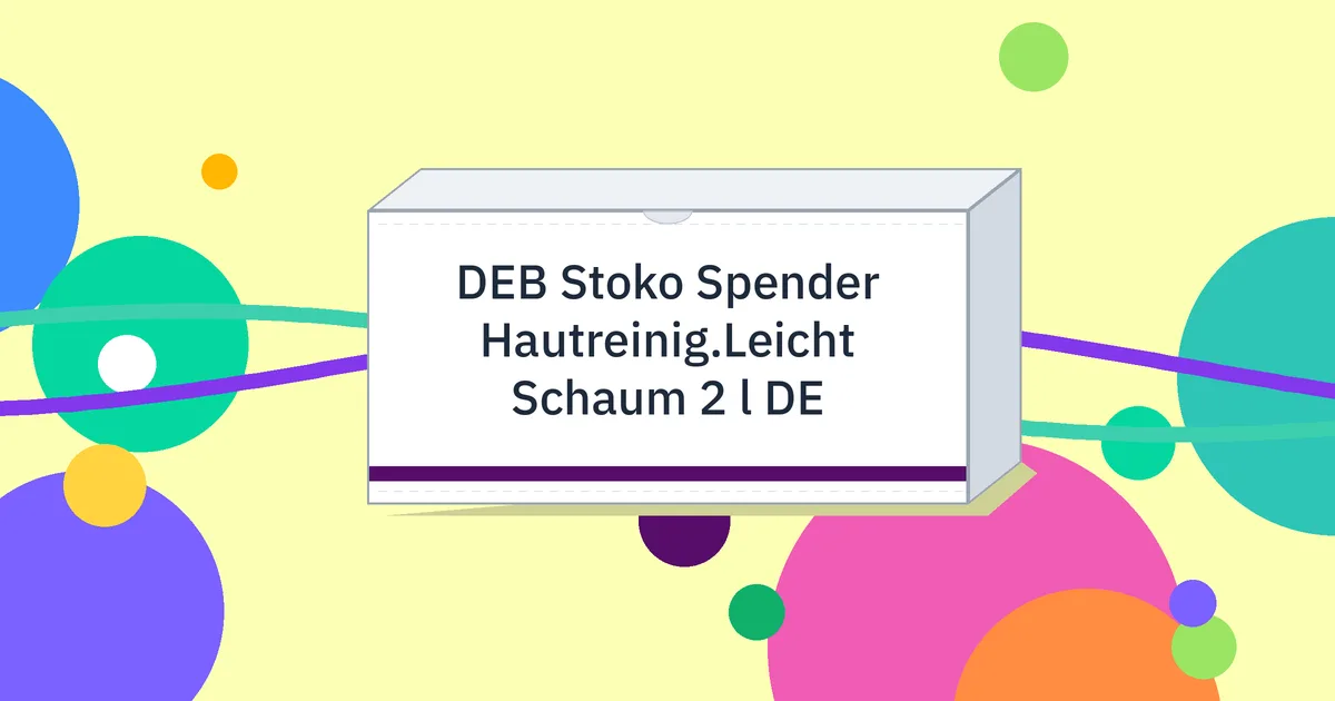 Symbolbild: Packung mit der Aufschrift DEB Stoko Spender Hautreinig.Leicht Schaum 2 l DE (PZN 12548938) – Verfügbarkeit und Bezug in Apotheken in Frankfurt am Main