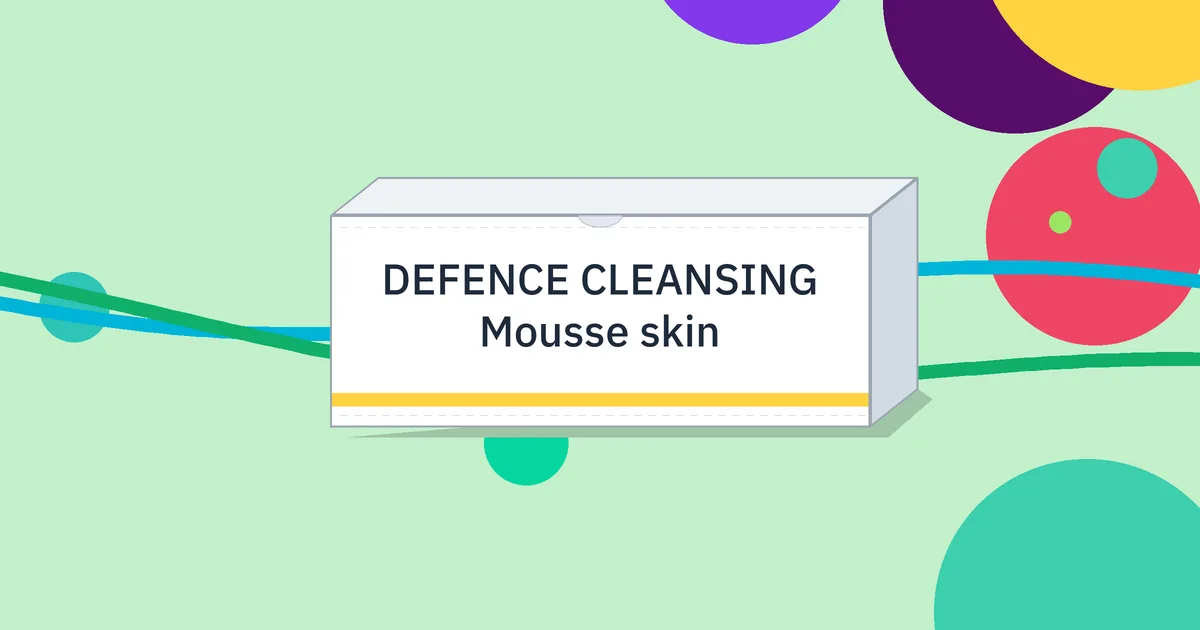 Symbolbild: Packung mit der Aufschrift DEFENCE CLEANSING Mousse skin (PZN 11892869) – Verfügbarkeit und Bezug in Apotheken in Frankfurt am Main