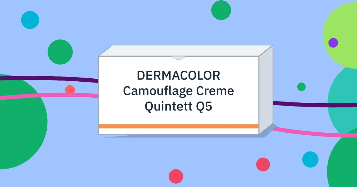 Symbolbild: Packung mit der Aufschrift DERMACOLOR Camouflage Creme Quintett Q5 (PZN 15819993) – Verfügbarkeit und Bezug in Apotheken in Frankfurt am Main