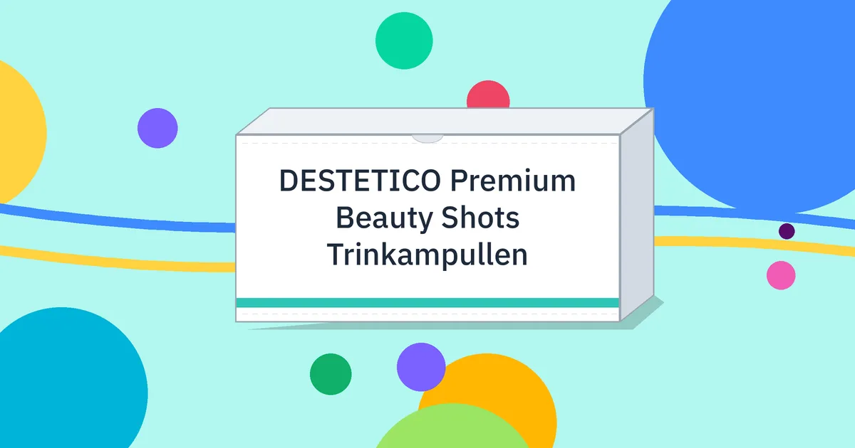 Symbolbild: Packung mit der Aufschrift DESTETICO Premium Beauty Shots Trinkampullen (PZN 19468651) – Verfügbarkeit und Bezug in Apotheken in Frankfurt am Main