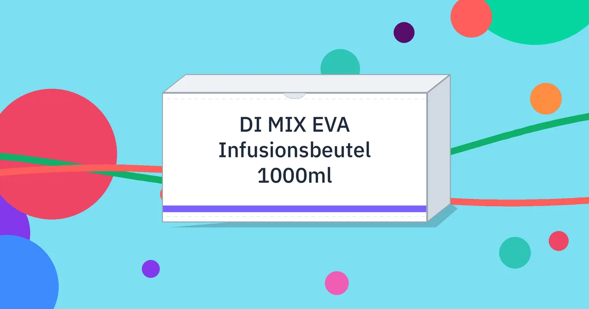Symbolbild: Packung mit der Aufschrift DI MIX EVA Infusionsbeutel 1000ml (PZN 01956717) – Verfügbarkeit und Bezug in Apotheken in Frankfurt am Main