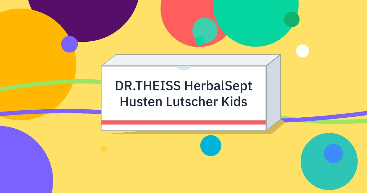 Symbolbild: Packung mit der Aufschrift DR.THEISS HerbalSept Husten Lutscher Kids (PZN 19367826) – Verfügbarkeit und Bezug in Apotheken in Frankfurt am Main