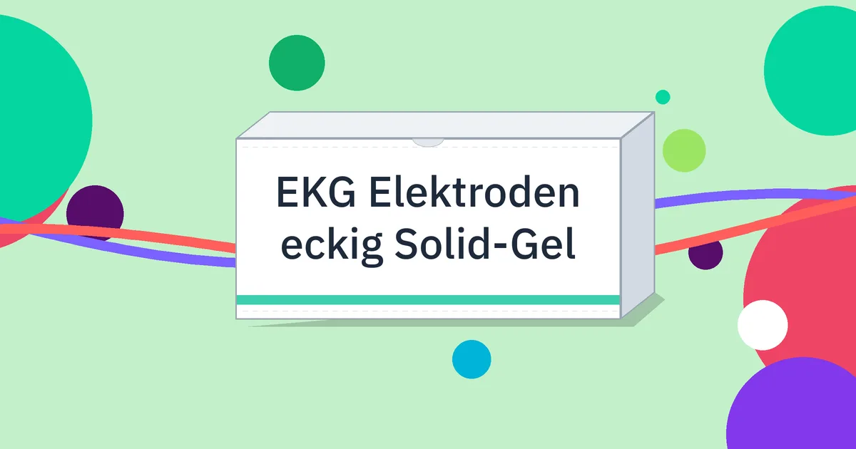 Symbolbild: Packung mit der Aufschrift EKG Elektroden eckig Solid-Gel (PZN 20516585) – Verfügbarkeit und Bezug in Apotheken in Frankfurt am Main
