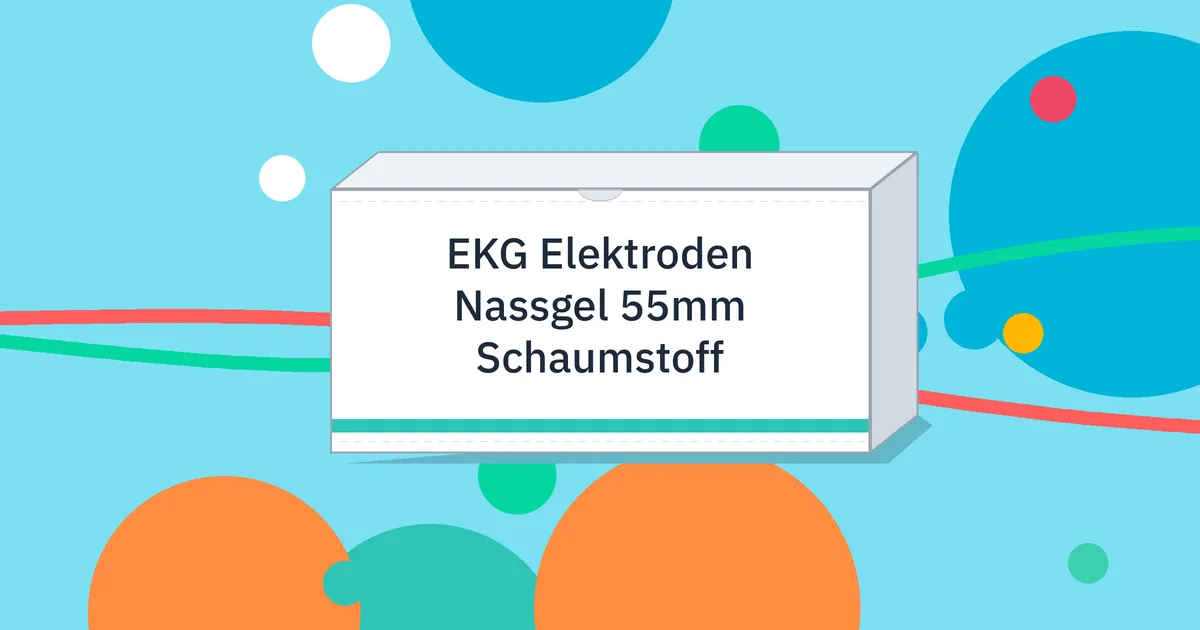 Symbolbild: Packung mit der Aufschrift EKG Elektroden Nassgel 55mm Schaumstoff (PZN 09328699) – Verfügbarkeit und Bezug in Apotheken in Frankfurt am Main