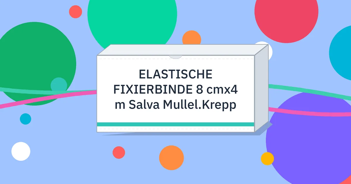 Symbolbild: Packung mit der Aufschrift ELASTISCHE FIXIERBINDE 8 cmx4 m Salva Mullel.Krepp (PZN 17151950) – Verfügbarkeit und Bezug in Apotheken in Frankfurt am Main
