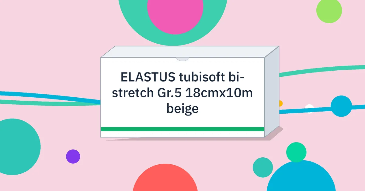 Symbolbild: Packung mit der Aufschrift ELASTUS tubisoft bi-stretch Gr.5 18cmx10m beige (PZN 16731645) – Verfügbarkeit und Bezug in Apotheken in Frankfurt am Main