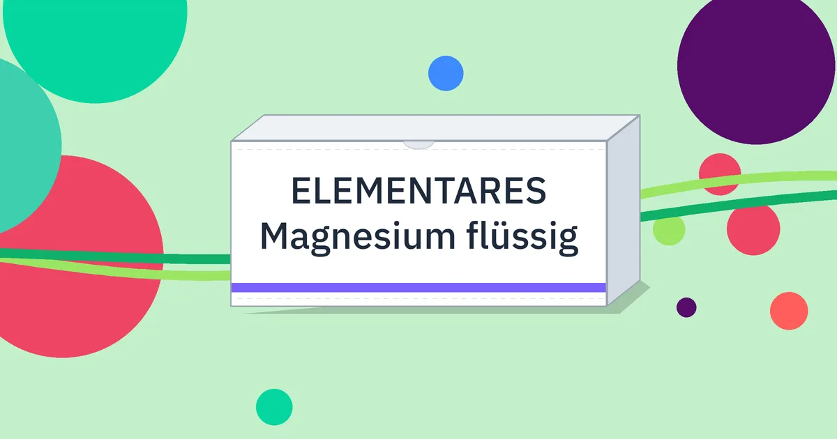 Symbolbild: Packung mit der Aufschrift ELEMENTARES Magnesium flüssig (PZN 17965078) – Verfügbarkeit und Bezug in Apotheken in Frankfurt am Main