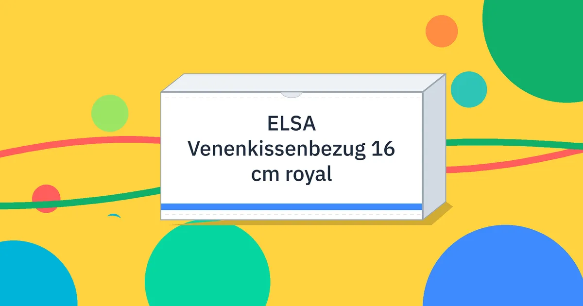 Symbolbild: Packung mit der Aufschrift ELSA Venenkissenbezug 16 cm royal (PZN 02817099) – Verfügbarkeit und Bezug in Apotheken in Frankfurt am Main