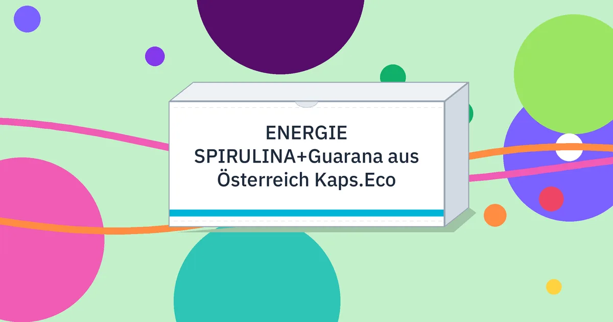 Symbolbild: Packung mit der Aufschrift ENERGIE SPIRULINA+Guarana aus Österreich Kaps.Eco (PZN 18135479) – Verfügbarkeit und Bezug in Apotheken in Frankfurt am Main