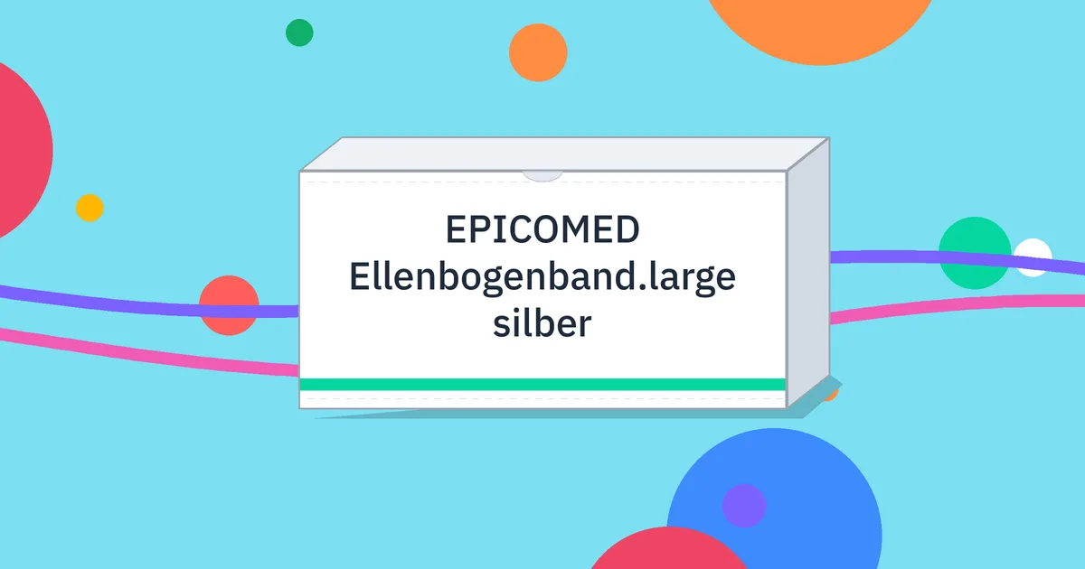 Symbolbild: Packung mit der Aufschrift EPICOMED Ellenbogenband.large silber (PZN 15314477) – Verfügbarkeit und Bezug in Apotheken in Frankfurt am Main