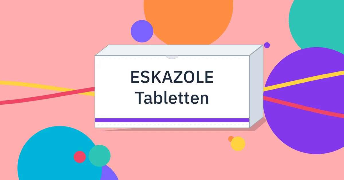 Symbolbild: Packung mit der Aufschrift ESKAZOLE Tabletten (PZN 14319001) – Verfügbarkeit und Bezug in Apotheken in Frankfurt am Main