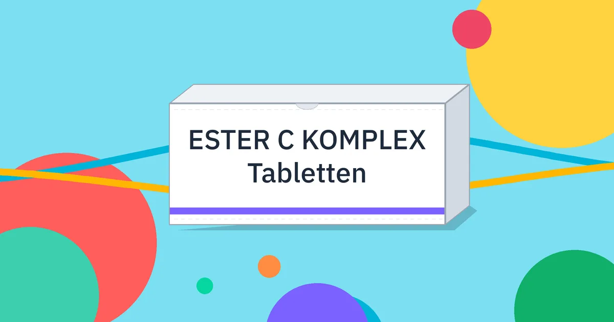 Symbolbild: Packung mit der Aufschrift ESTER C KOMPLEX Tabletten (PZN 18294373) – Verfügbarkeit und Bezug in Apotheken in Frankfurt am Main