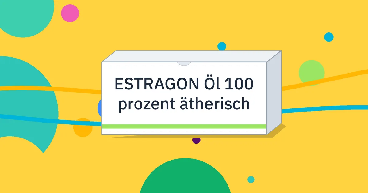 Symbolbild: Packung mit der Aufschrift ESTRAGON Öl 100 prozent ätherisch (PZN 07205490) – Verfügbarkeit und Bezug in Apotheken in Frankfurt am Main