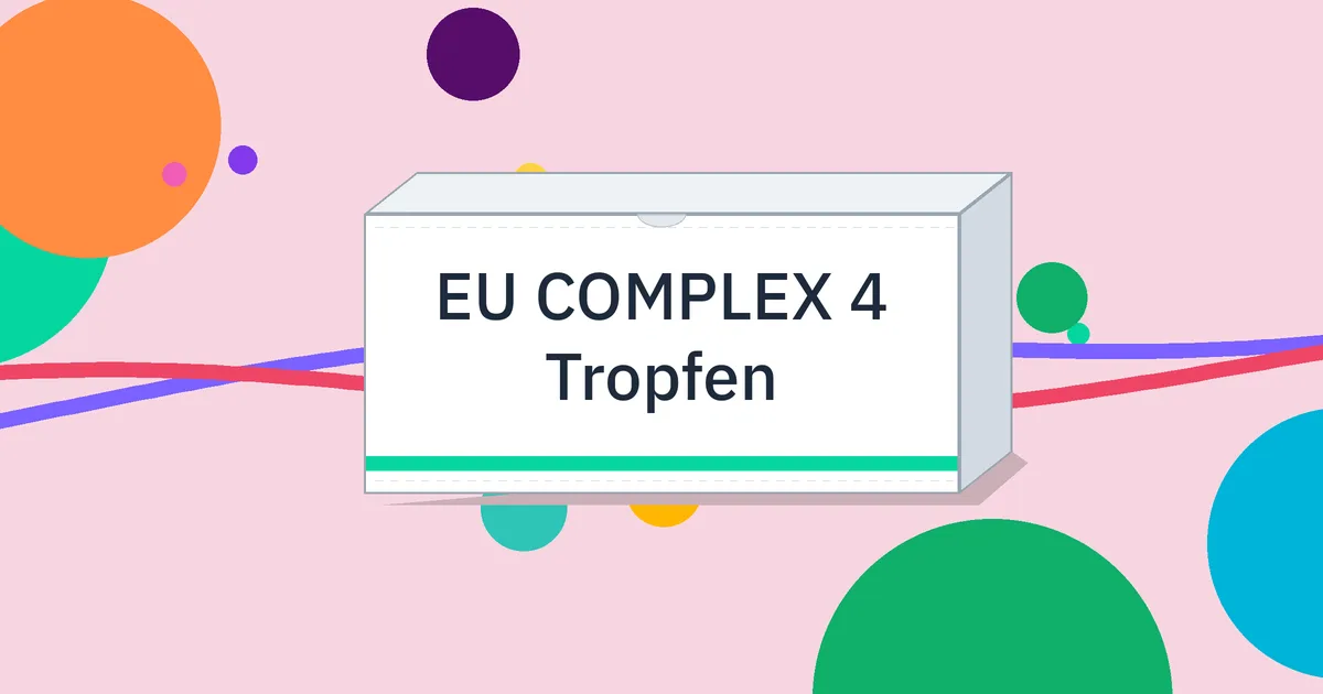 Symbolbild: Packung mit der Aufschrift EU COMPLEX 4 Tropfen (PZN 16784908) – Verfügbarkeit und Bezug in Apotheken in Frankfurt am Main