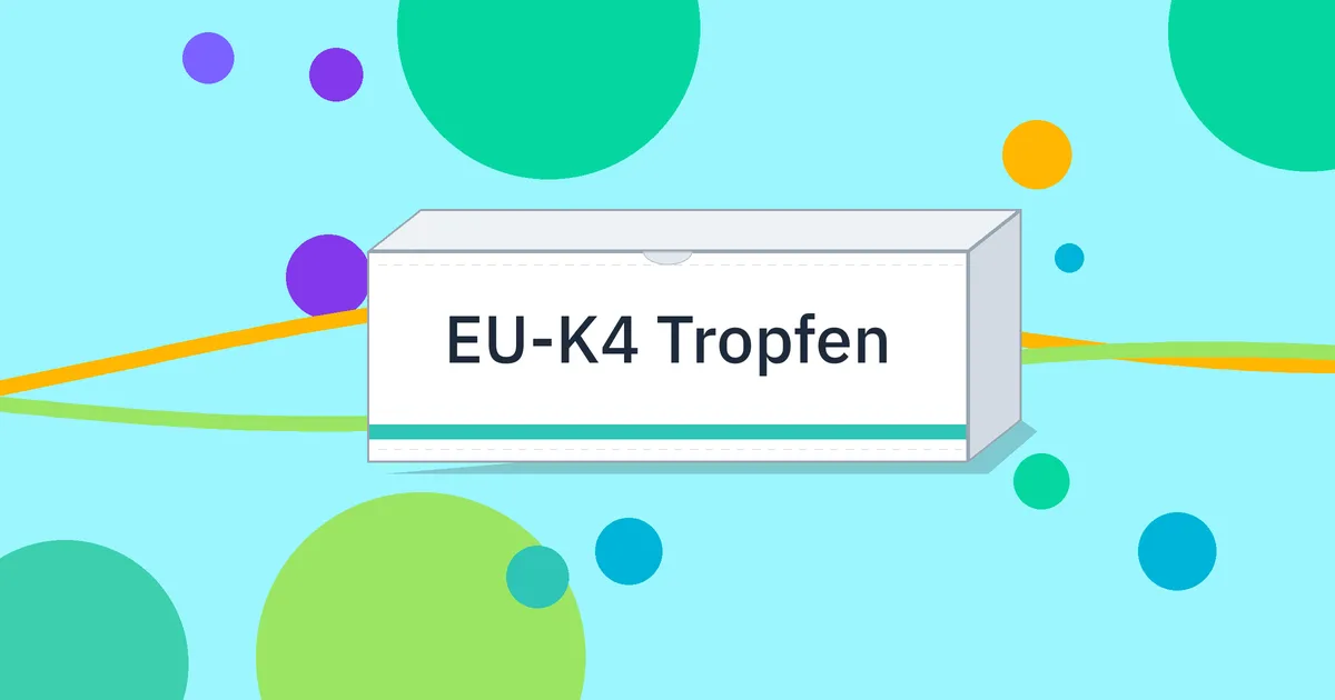 Symbolbild: Packung mit der Aufschrift EU-K4 Tropfen (PZN 11000196) – Verfügbarkeit und Bezug in Apotheken in Frankfurt am Main