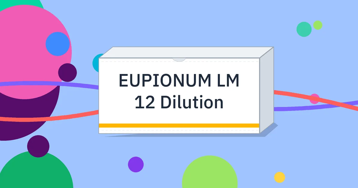 Symbolbild: Packung mit der Aufschrift EUPIONUM LM 12 Dilution (PZN 13483684) – Verfügbarkeit und Bezug in Apotheken in Frankfurt am Main