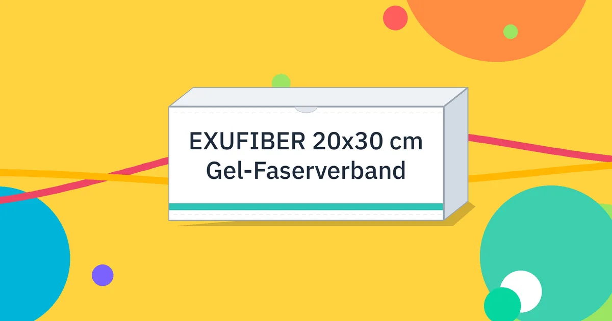 Symbolbild: Packung mit der Aufschrift EXUFIBER 20x30 cm Gel-Faserverband (PZN 13581180) – Verfügbarkeit und Bezug in Apotheken in Frankfurt am Main