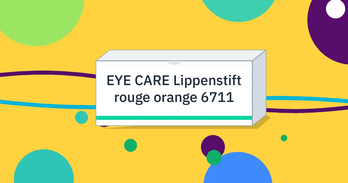 Symbolbild: Packung mit der Aufschrift EYE CARE Lippenstift rouge orange 6711 (PZN 19253904) – Verfügbarkeit und Bezug in Apotheken in Frankfurt am Main
