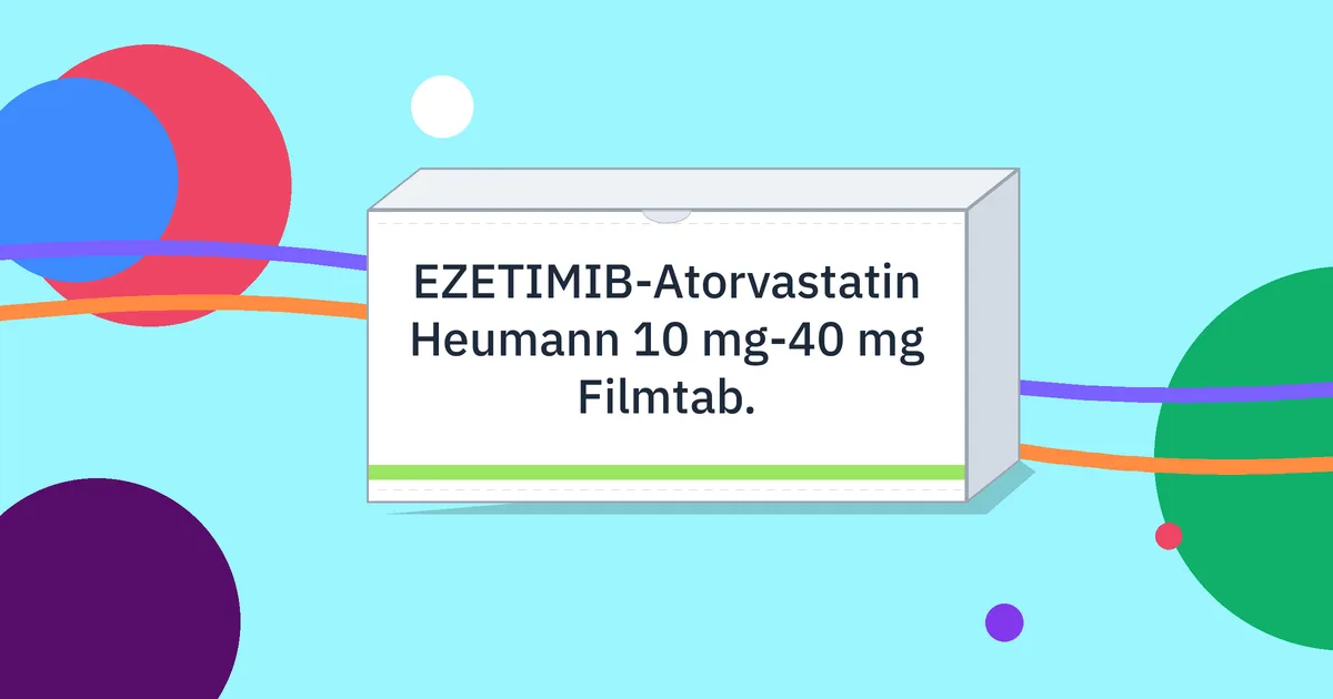 Symbolbild: Packung mit der Aufschrift EZETIMIB-Atorvastatin Heumann 10 mg-40 mg Filmtab. (PZN 19054760) – Verfügbarkeit und Bezug in Apotheken in Frankfurt am Main