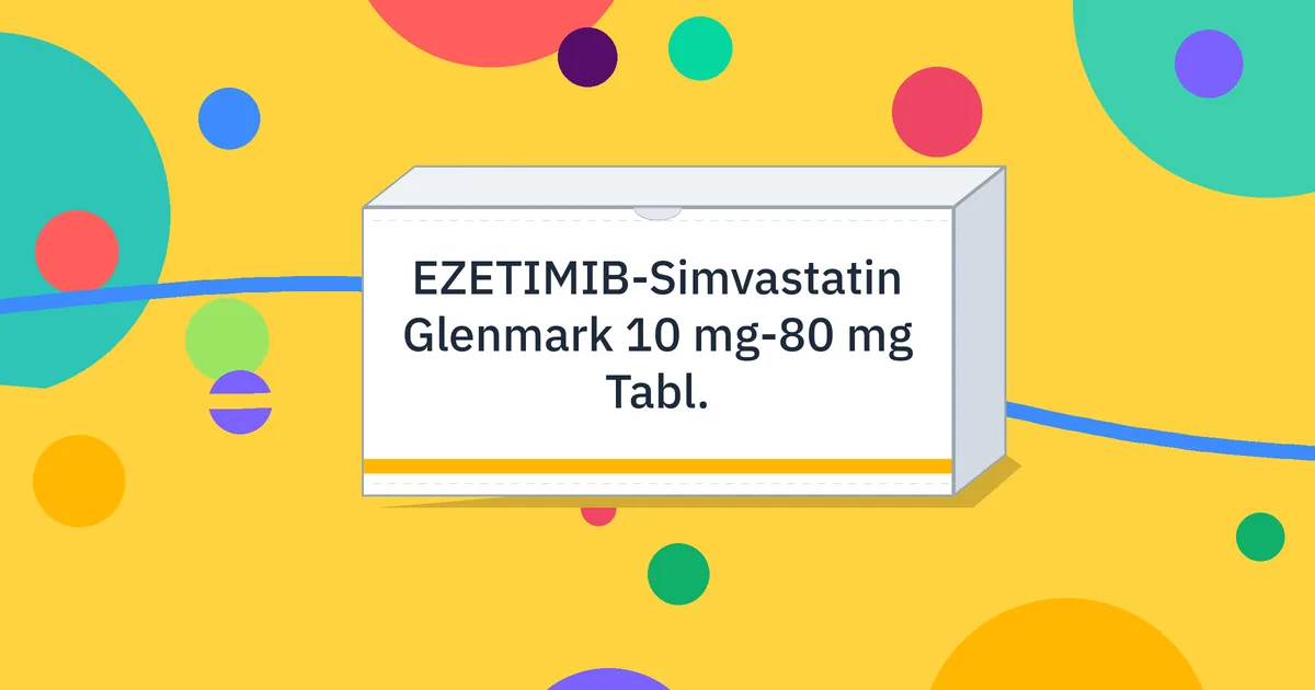 Symbolbild: Packung mit der Aufschrift EZETIMIB-Simvastatin Glenmark 10 mg-80 mg Tabl. (PZN 14266262) – Verfügbarkeit und Bezug in Apotheken in Frankfurt am Main