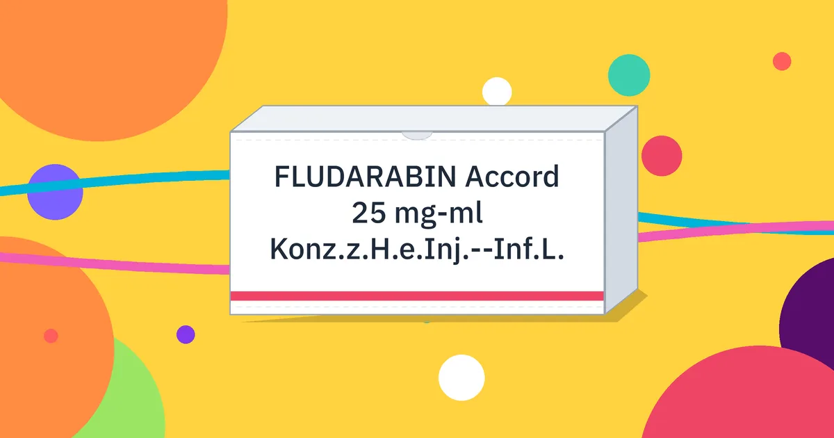 Symbolbild: Packung mit der Aufschrift FLUDARABIN Accord 25 mg-ml Konz.z.H.e.Inj.--Inf.L. (PZN 11123929) – Verfügbarkeit und Bezug in Apotheken in Frankfurt am Main