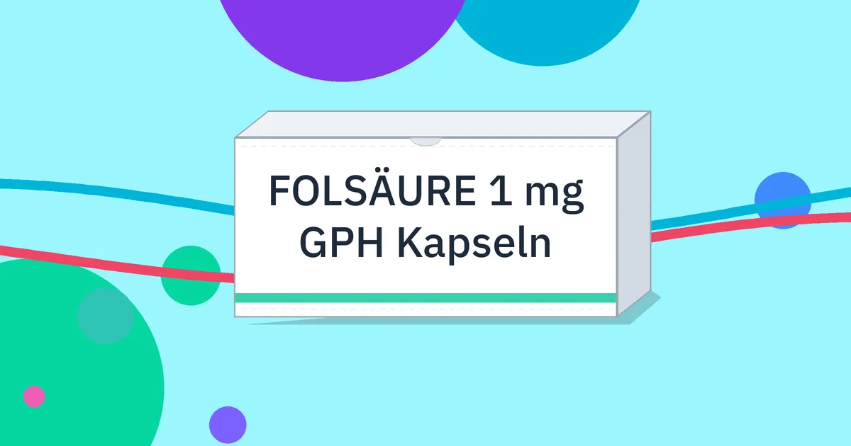 Symbolbild: Packung mit der Aufschrift FOLSÄURE 1 mg GPH Kapseln (PZN 15409290) – Verfügbarkeit und Bezug in Apotheken in Frankfurt am Main