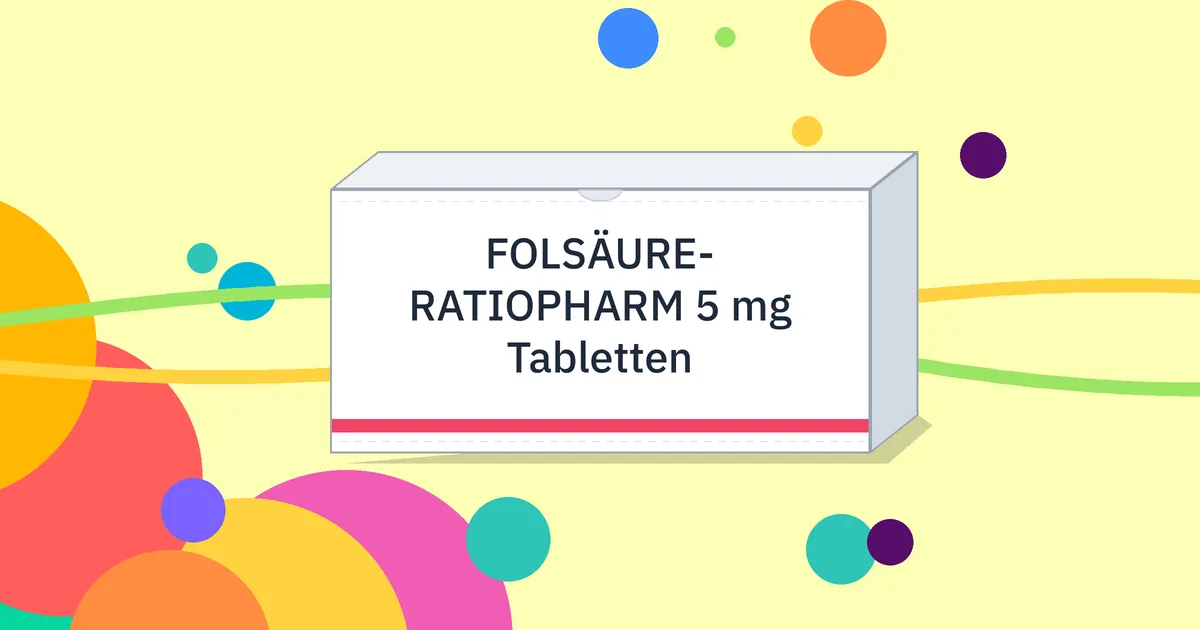 Symbolbild: Packung mit der Aufschrift FOLSÄURE-RATIOPHARM 5 mg Tabletten (PZN 03971365) – Verfügbarkeit und Bezug in Apotheken in Frankfurt am Main