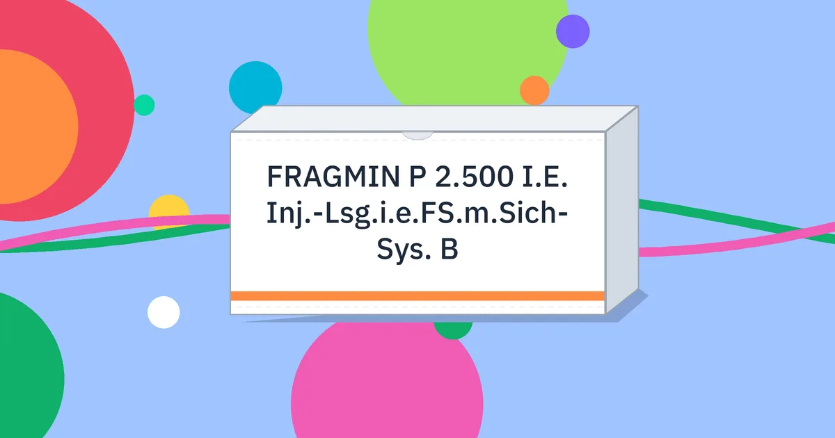 Symbolbild: Packung mit der Aufschrift FRAGMIN P 2.500 I.E. Inj.-Lsg.i.e.FS.m.Sich-Sys. B (PZN 10174936) – Verfügbarkeit und Bezug in Apotheken in Frankfurt am Main