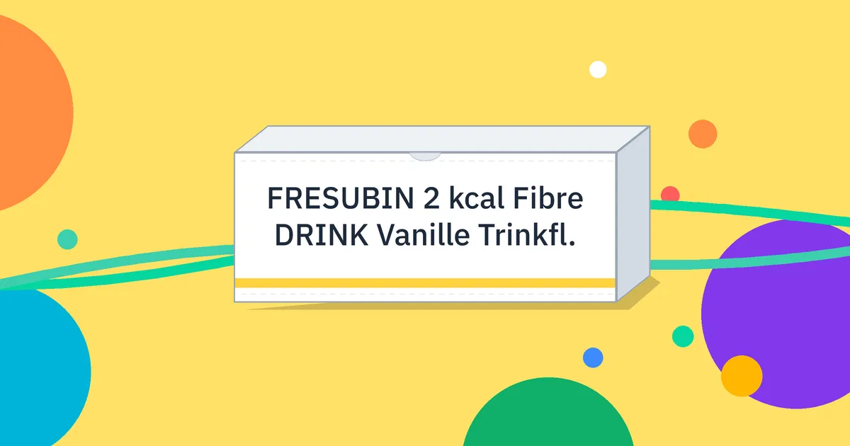 Symbolbild: Packung mit der Aufschrift FRESUBIN 2 kcal Fibre DRINK Vanille Trinkfl. (PZN 20191261) – Verfügbarkeit und Bezug in Apotheken in Frankfurt am Main