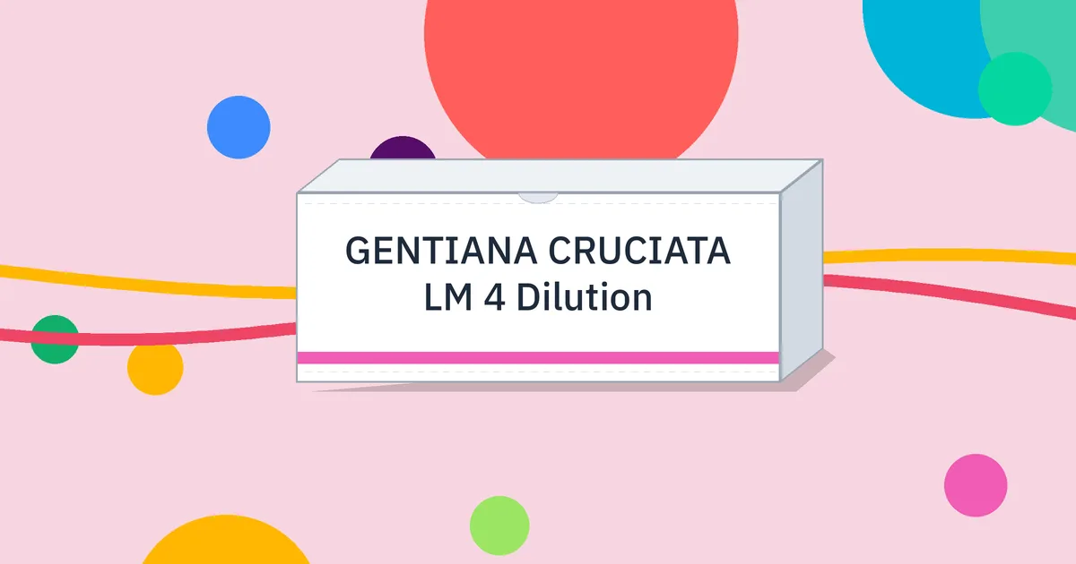 Symbolbild: Packung mit der Aufschrift GENTIANA CRUCIATA LM 4 Dilution (PZN 13499828) – Verfügbarkeit und Bezug in Apotheken in Frankfurt am Main