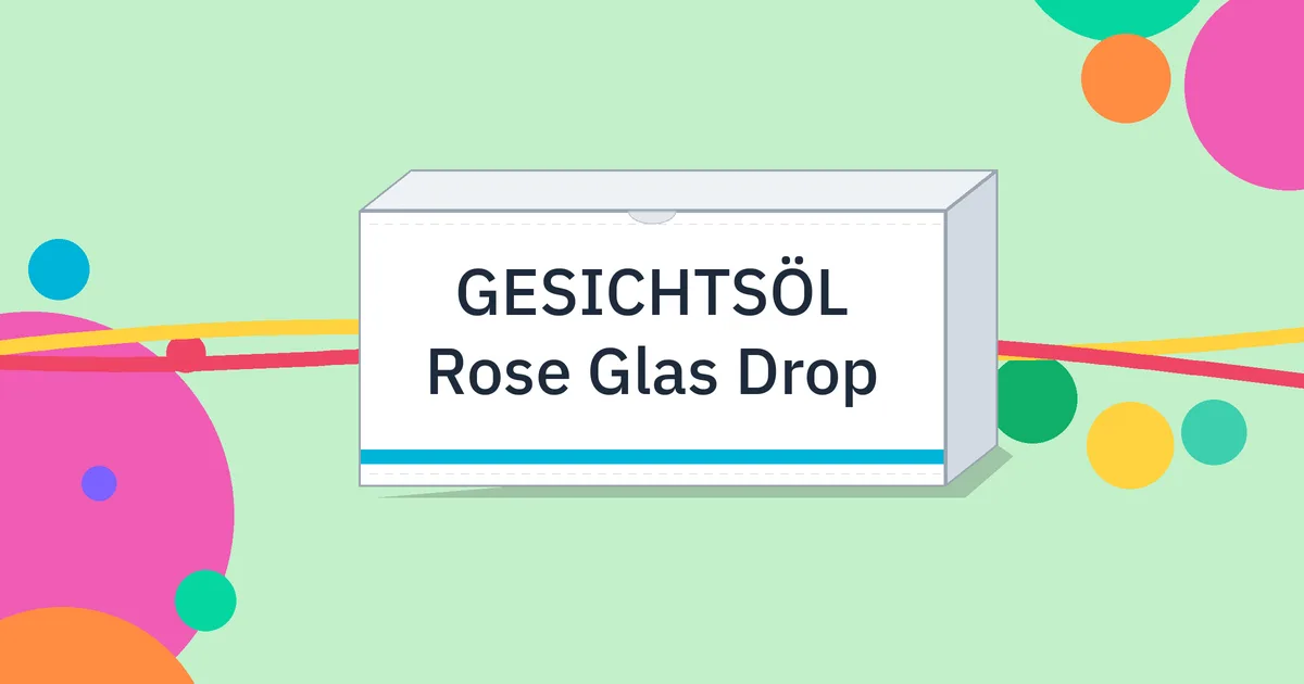 Symbolbild: Packung mit der Aufschrift GESICHTSÖL Rose Glas Drop (PZN 20341884) – Verfügbarkeit und Bezug in Apotheken in Frankfurt am Main