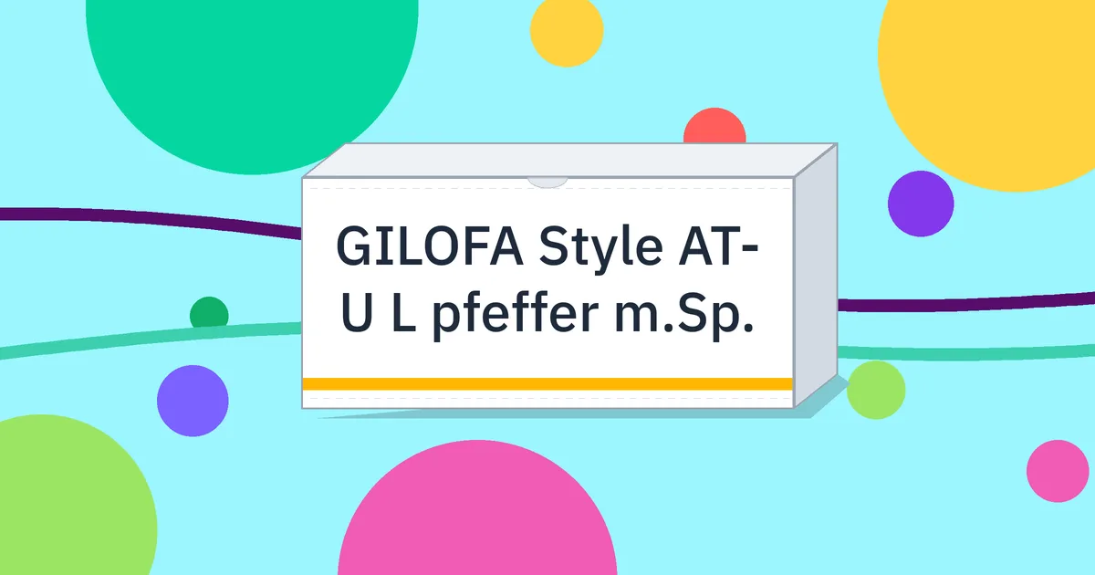 Symbolbild: Packung mit der Aufschrift GILOFA Style AT-U L pfeffer m.Sp. (PZN 16728643) – Verfügbarkeit und Bezug in Apotheken in Frankfurt am Main