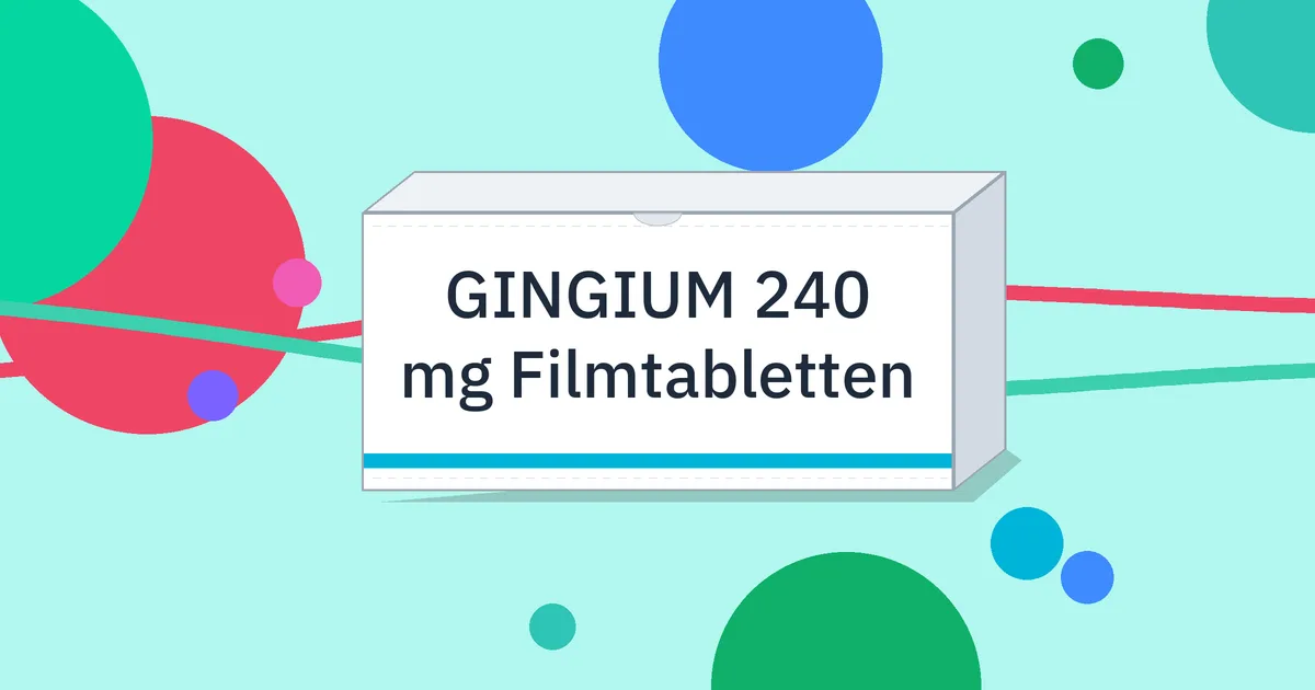 Symbolbild: Packung mit der Aufschrift GINGIUM 240 mg Filmtabletten (PZN 14171194) – Verfügbarkeit und Bezug in Apotheken in Frankfurt am Main