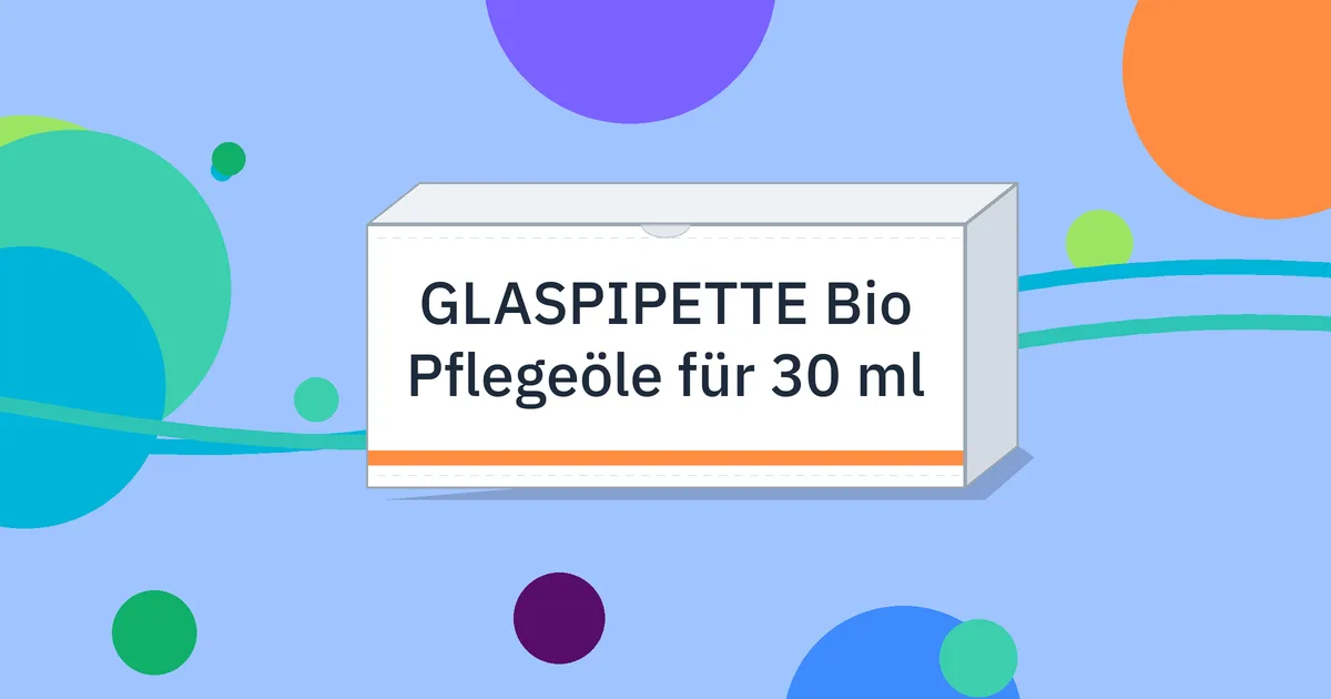 Symbolbild: Packung mit der Aufschrift GLASPIPETTE Bio Pflegeöle für 30 ml (PZN 18221003) – Verfügbarkeit und Bezug in Apotheken in Frankfurt am Main