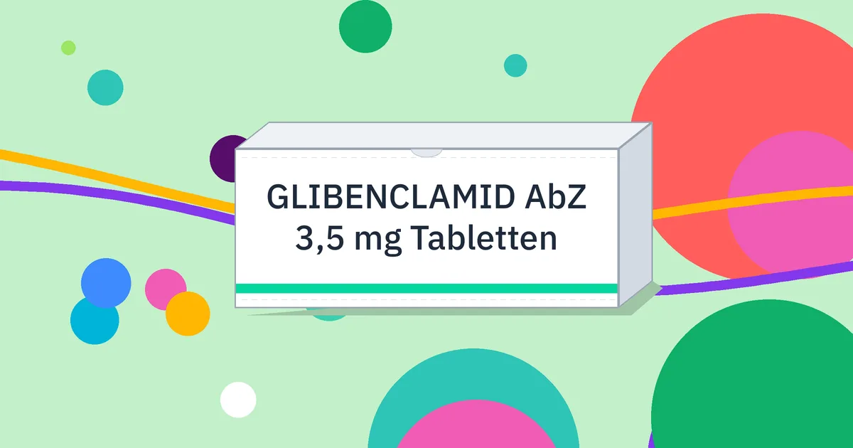Symbolbild: Packung mit der Aufschrift GLIBENCLAMID AbZ 3,5 mg Tabletten (PZN 01725018) – Verfügbarkeit und Bezug in Apotheken in Frankfurt am Main