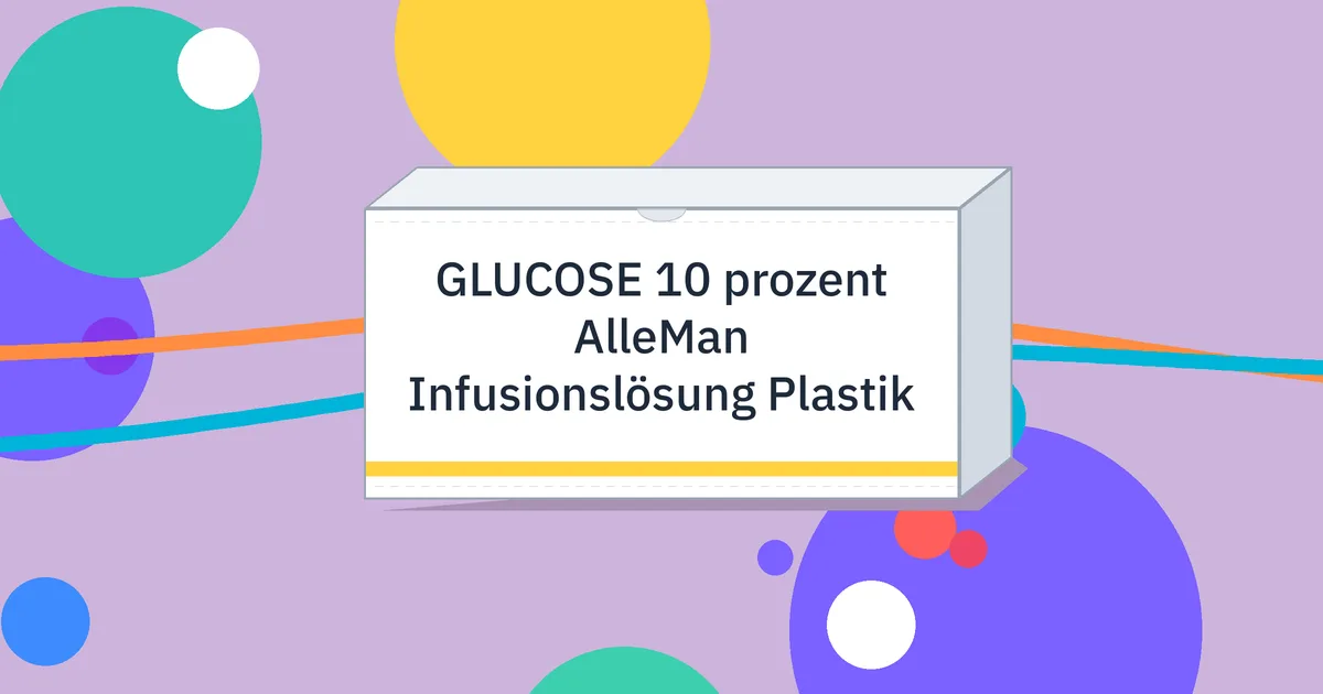 Symbolbild: Packung mit der Aufschrift GLUCOSE 10 prozent AlleMan Infusionslösung Plastik (PZN 08407646) – Verfügbarkeit und Bezug in Apotheken in Frankfurt am Main