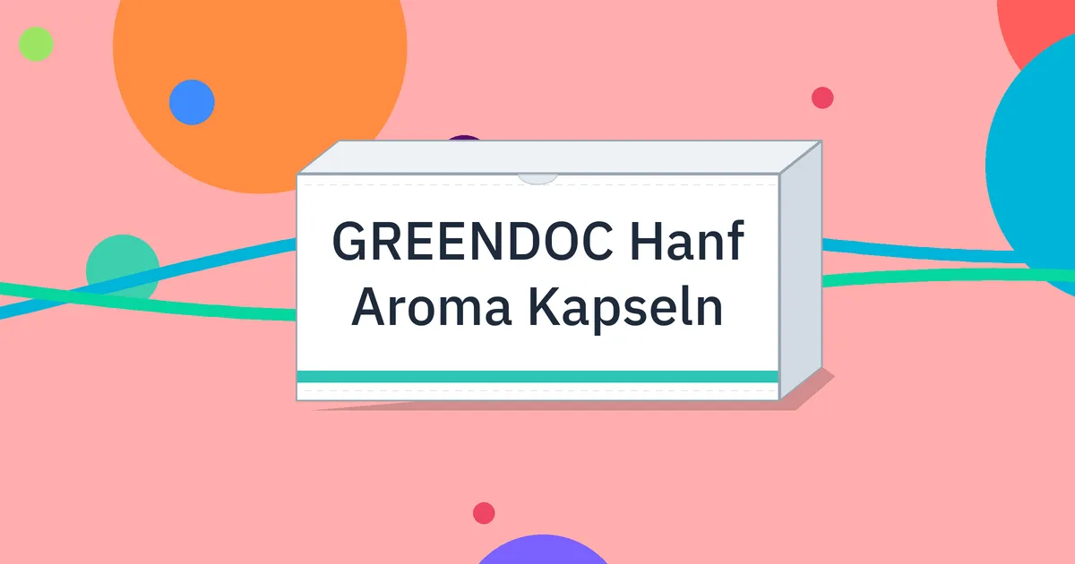 Symbolbild: Packung mit der Aufschrift GREENDOC Hanf Aroma Kapseln (PZN 16158080) – Verfügbarkeit und Bezug in Apotheken in Frankfurt am Main