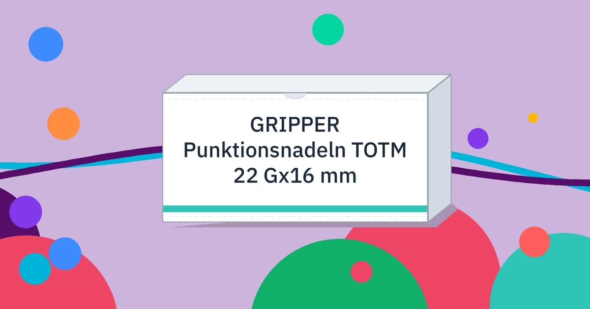 Symbolbild: Packung mit der Aufschrift GRIPPER Punktionsnadeln TOTM 22 Gx16 mm (PZN 00435761) – Verfügbarkeit und Bezug in Apotheken in Frankfurt am Main