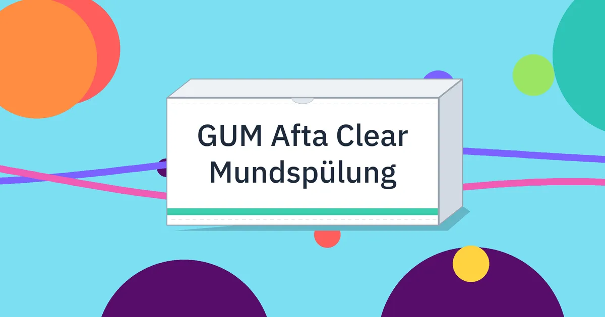 Symbolbild: Packung mit der Aufschrift GUM Afta Clear Mundspülung (PZN 11140201) – Verfügbarkeit und Bezug in Apotheken in Frankfurt am Main