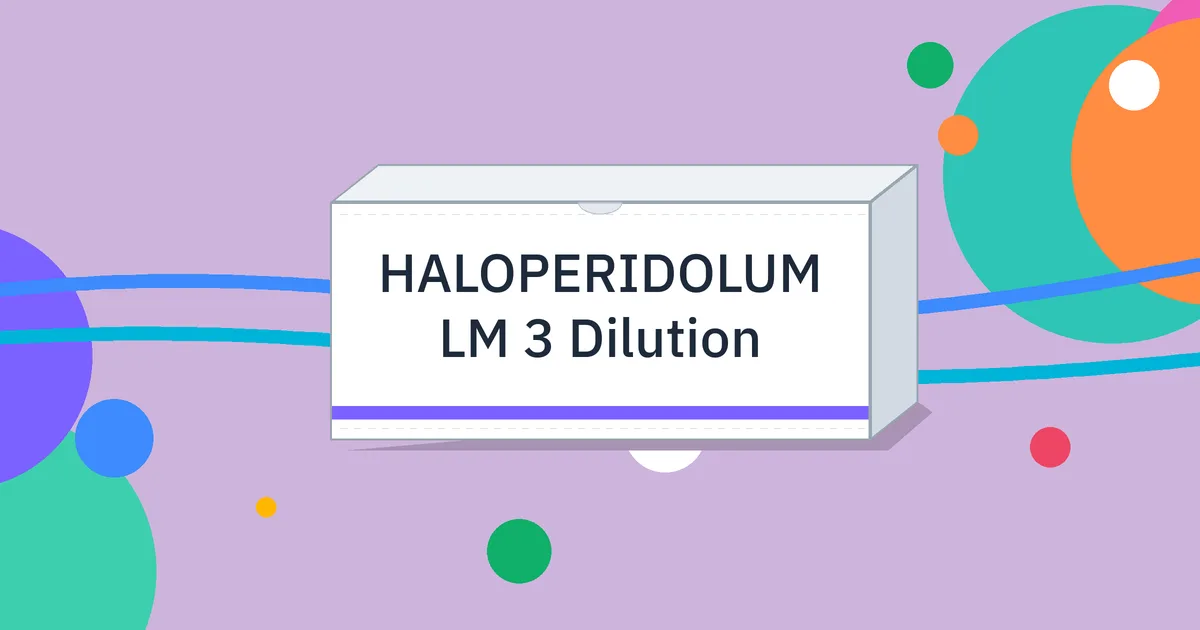 Symbolbild: Packung mit der Aufschrift HALOPERIDOLUM LM 3 Dilution (PZN 12883393) – Verfügbarkeit und Bezug in Apotheken in Frankfurt am Main