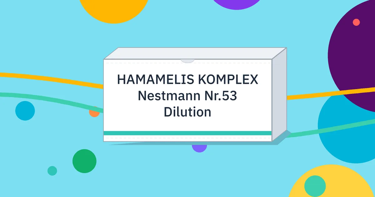 Symbolbild: Packung mit der Aufschrift HAMAMELIS KOMPLEX Nestmann Nr.53 Dilution (PZN 00446368) – Verfügbarkeit und Bezug in Apotheken in Frankfurt am Main