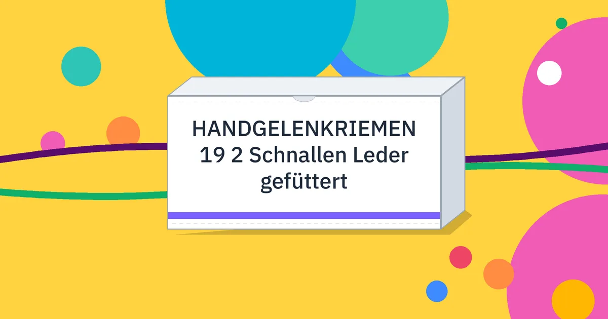 Symbolbild: Packung mit der Aufschrift HANDGELENKRIEMEN 19 2 Schnallen Leder gefüttert (PZN 04998136) – Verfügbarkeit und Bezug in Apotheken in Frankfurt am Main