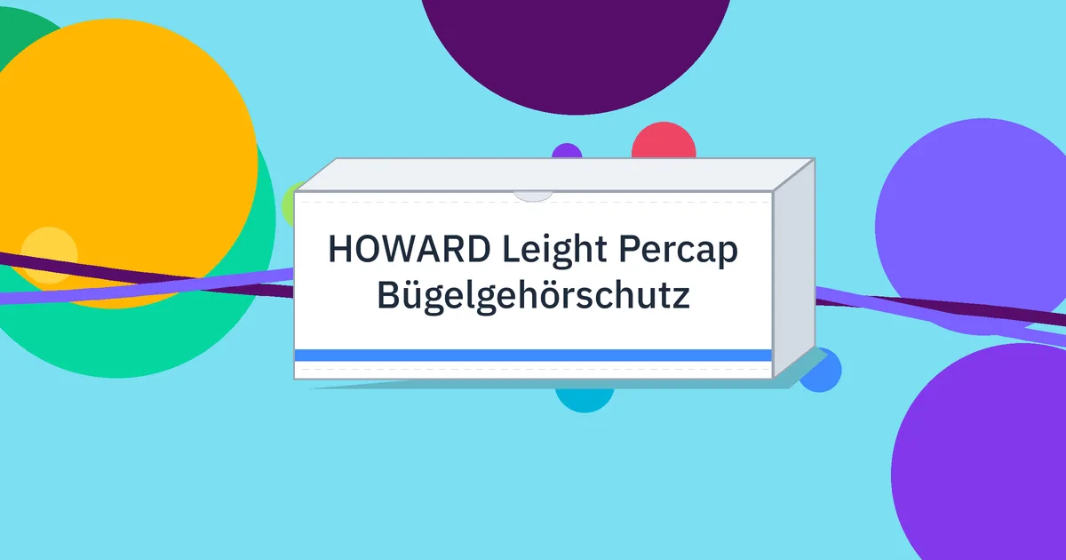 Symbolbild: Packung mit der Aufschrift HOWARD Leight Percap Bügelgehörschutz (PZN 04943187) – Verfügbarkeit und Bezug in Apotheken in Frankfurt am Main