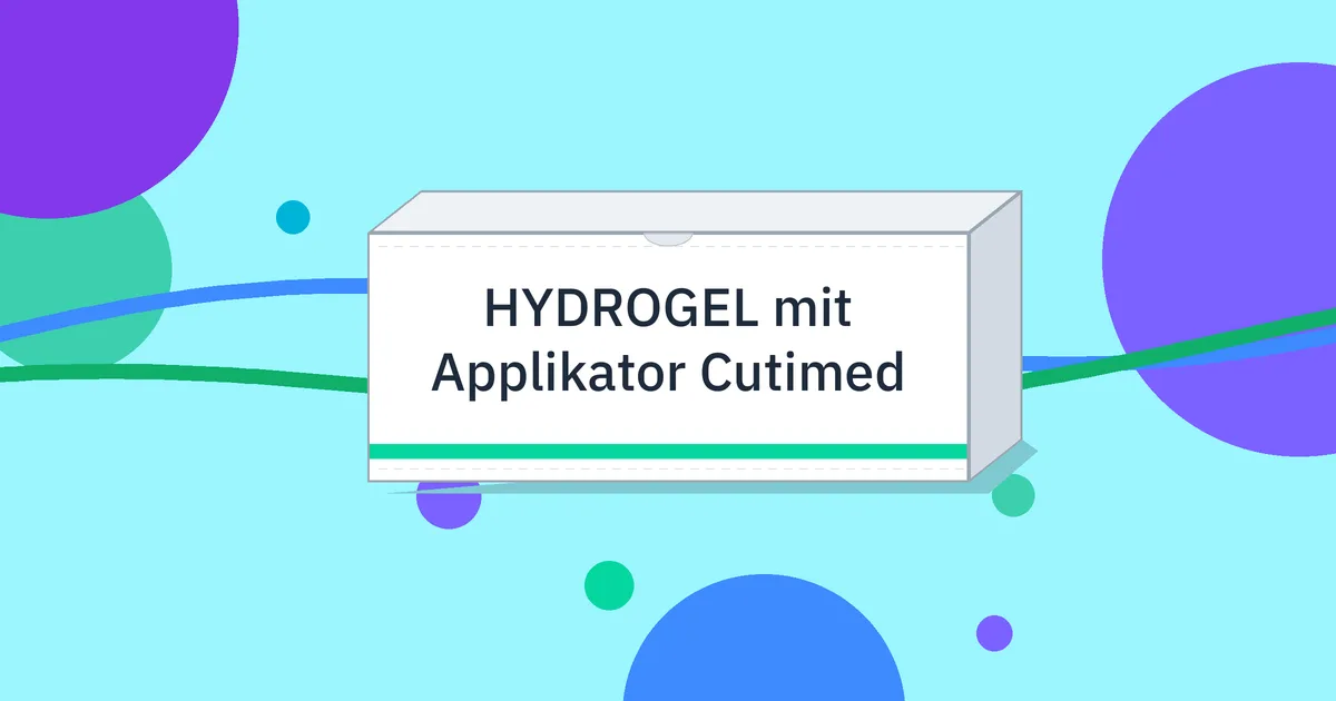 Symbolbild: Packung mit der Aufschrift HYDROGEL mit Applikator Cutimed (PZN 09335446) – Verfügbarkeit und Bezug in Apotheken in Frankfurt am Main