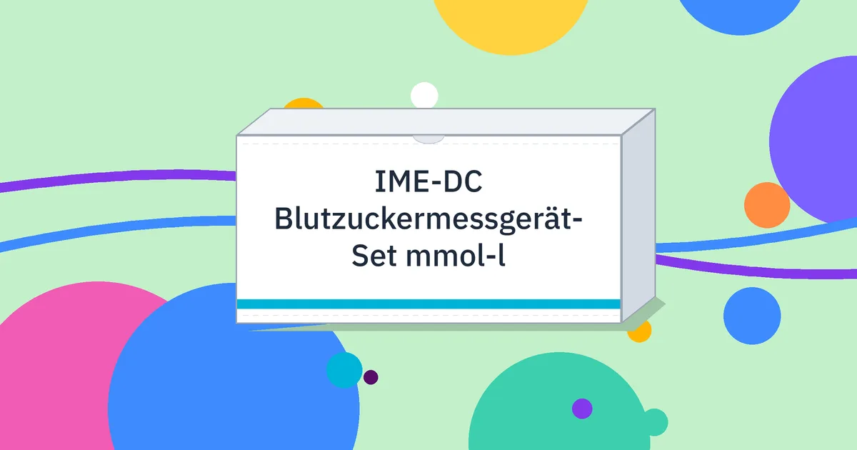 Symbolbild: Packung mit der Aufschrift IME-DC Blutzuckermessgerät-Set mmol-l (PZN 12508270) – Verfügbarkeit und Bezug in Apotheken in Frankfurt am Main